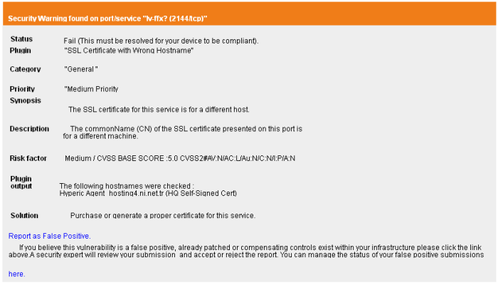 Vulnerability Report, Online Web Vulnerability Scanner | Comodo Web Inspector